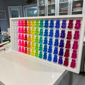 Rainbow Extra Large Resin Gummy Bears, 3D Pop Art Wall Art, Framed Pop ...