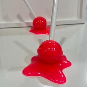 Large Melting Lollipop Pop Art Decor Bright Pink, Resin Sculpture ...