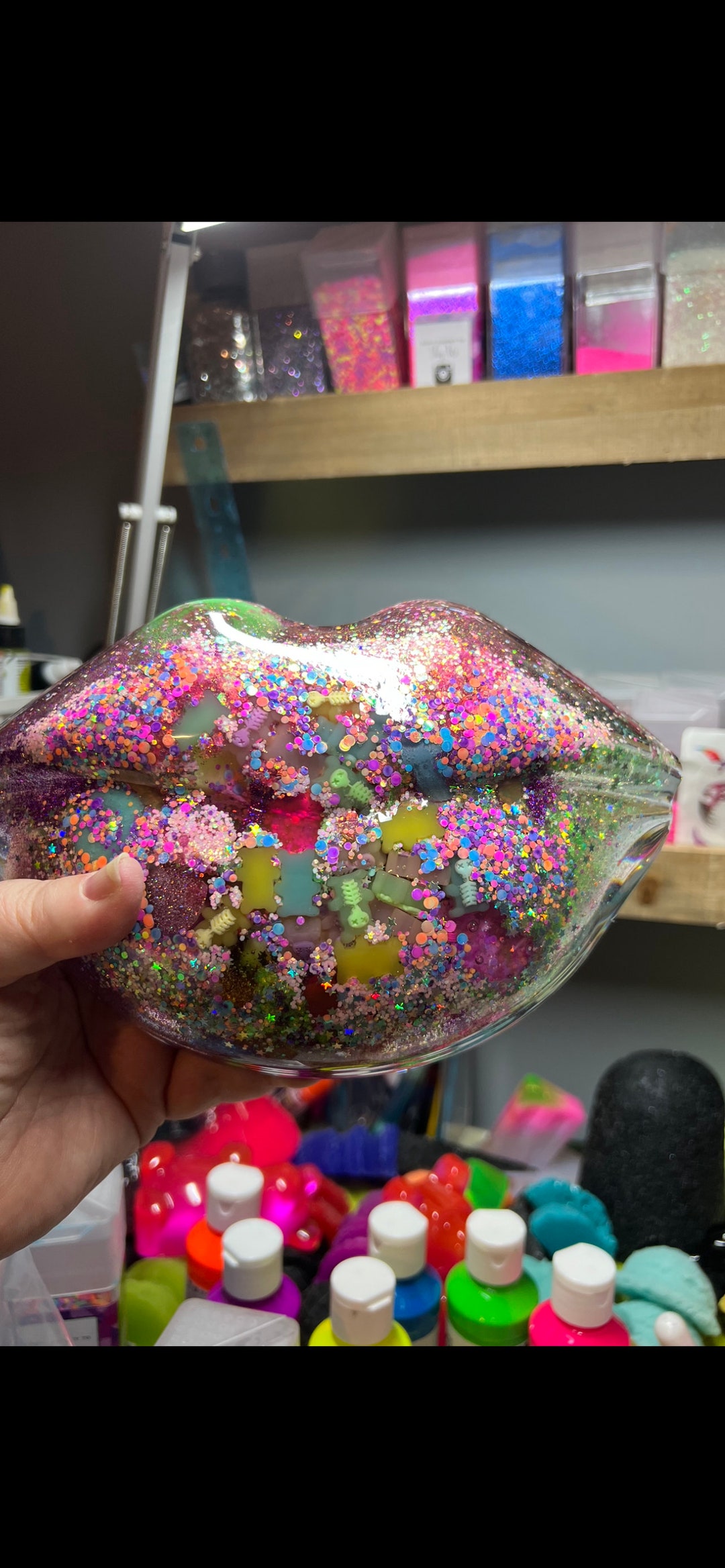 Giant Lips Candy Filled Pucker Up, 3D Pop Art Wall Art, Kiss Me Lips ...