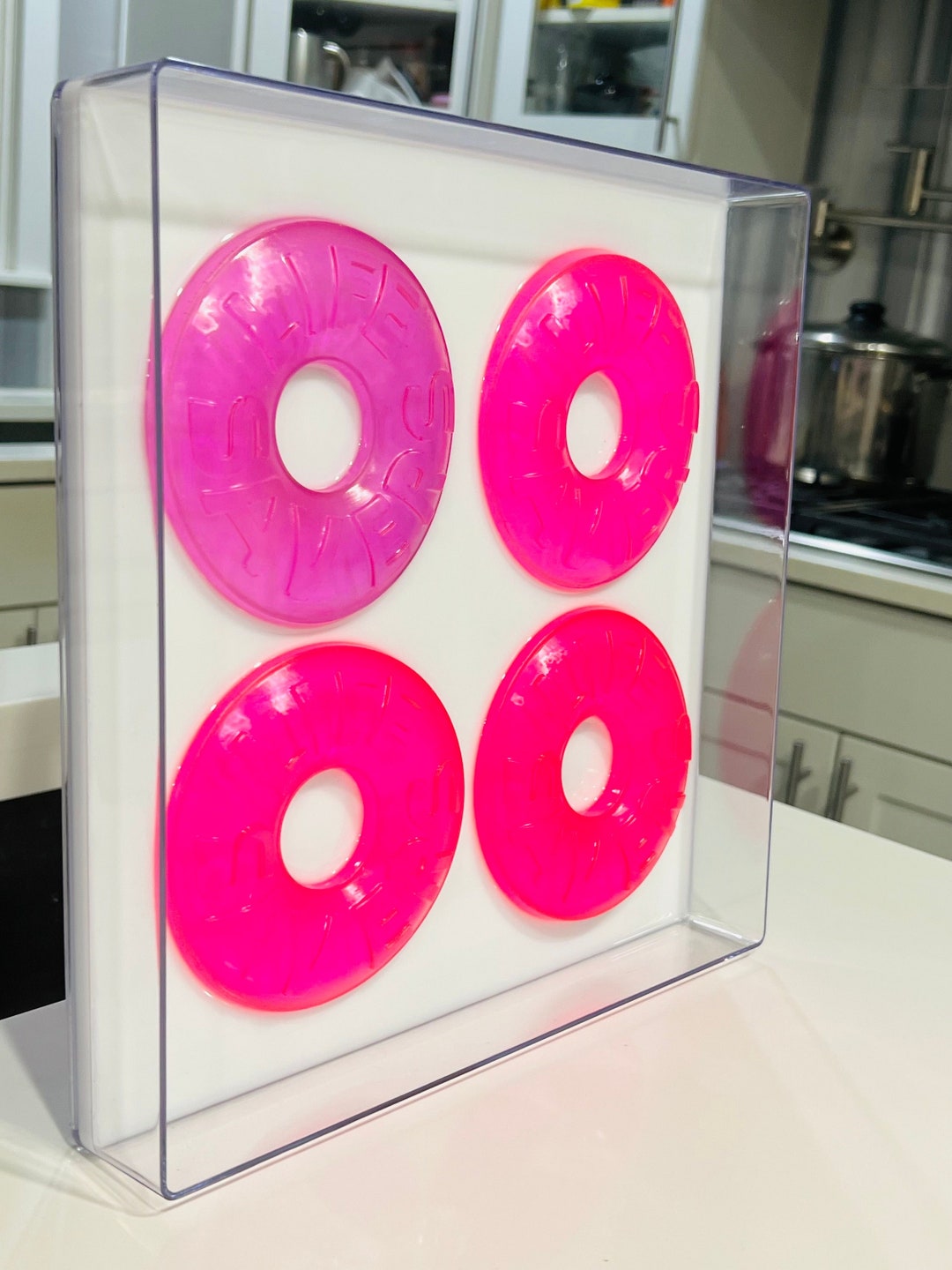 Neon Pink Candy Wall Art, 3D Pop Art, Neon Resin Art, Candy Art, 3D ...