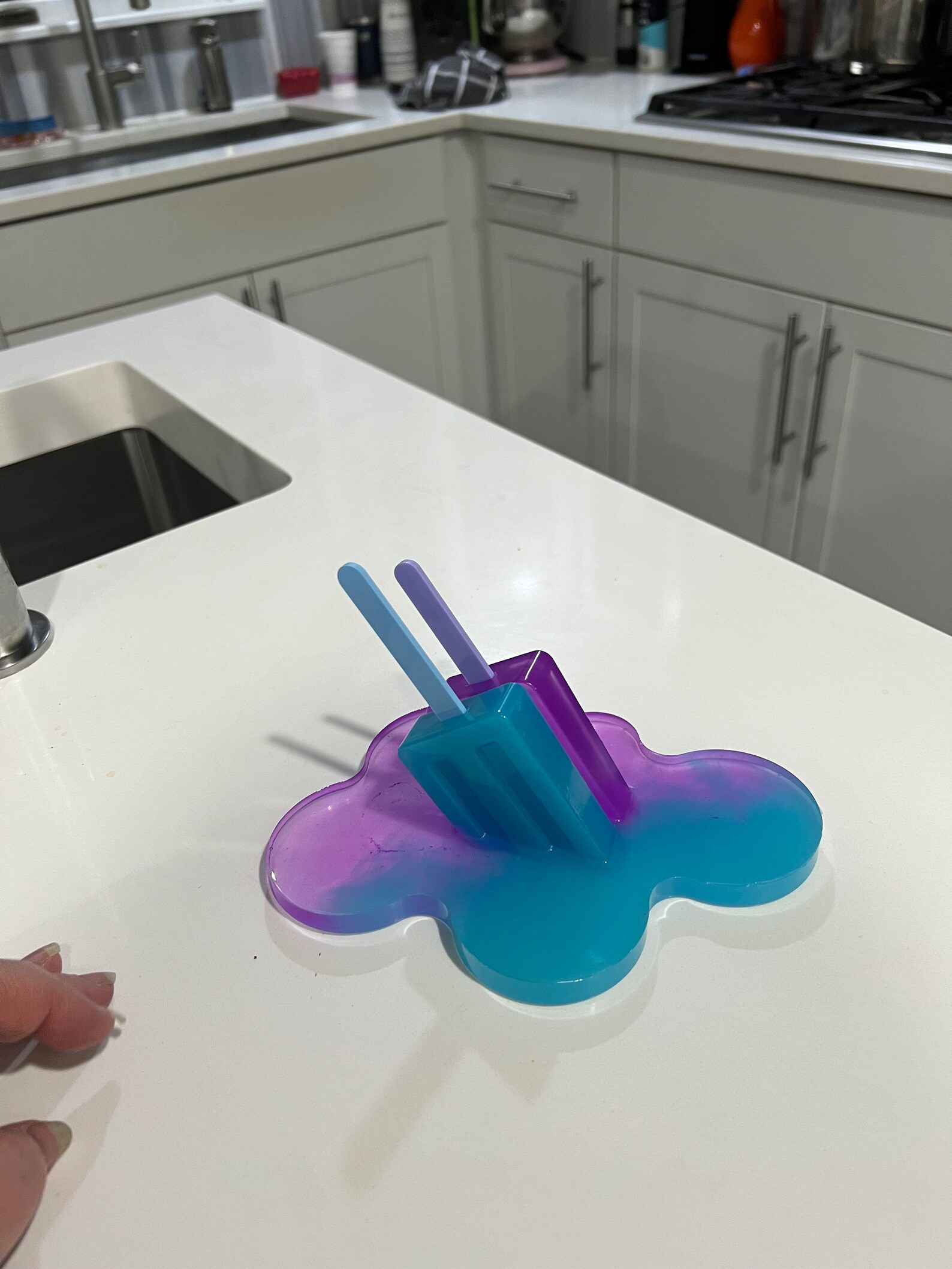 Large Melting Double Popsicle Ring Holder, Neon Pop Art Decor, Resin ...
