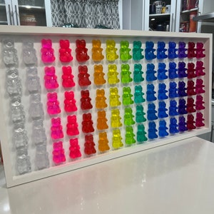 Rainbow Extra Large Resin Gummy Bears, 3D Pop Art Wall Art, Framed Pop ...