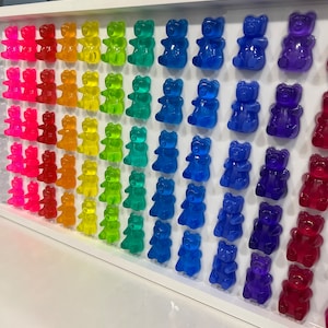 Rainbow Extra Large Resin Gummy Bears, 3D Pop Art Wall Art, Framed Pop ...