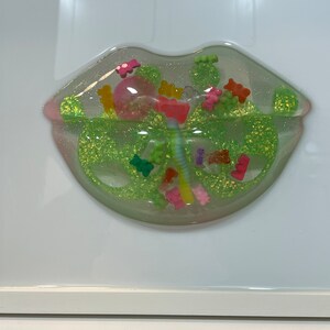 Green With Envy Giant Lips Candy Filled Pucker Up, 3D Pop Art Wall Art ...