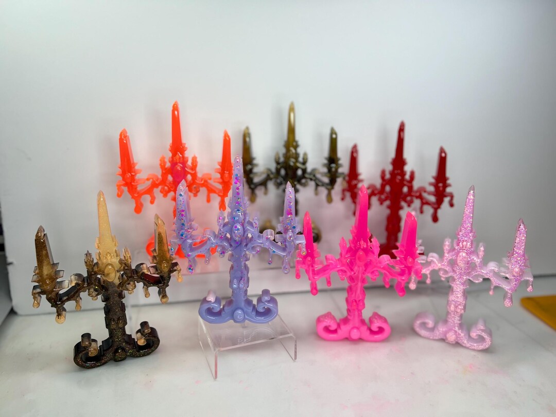 Neon Gothic Candelabra Figurine: Spooky Halloween Decor, 7x5 Inches - Etsy