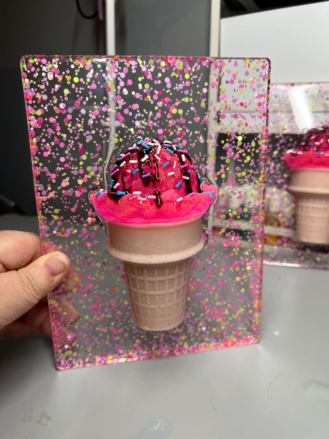3D Ice Cream Sundae Resin Painting: Rainbow Sprinkles Candy Art, Kids ...