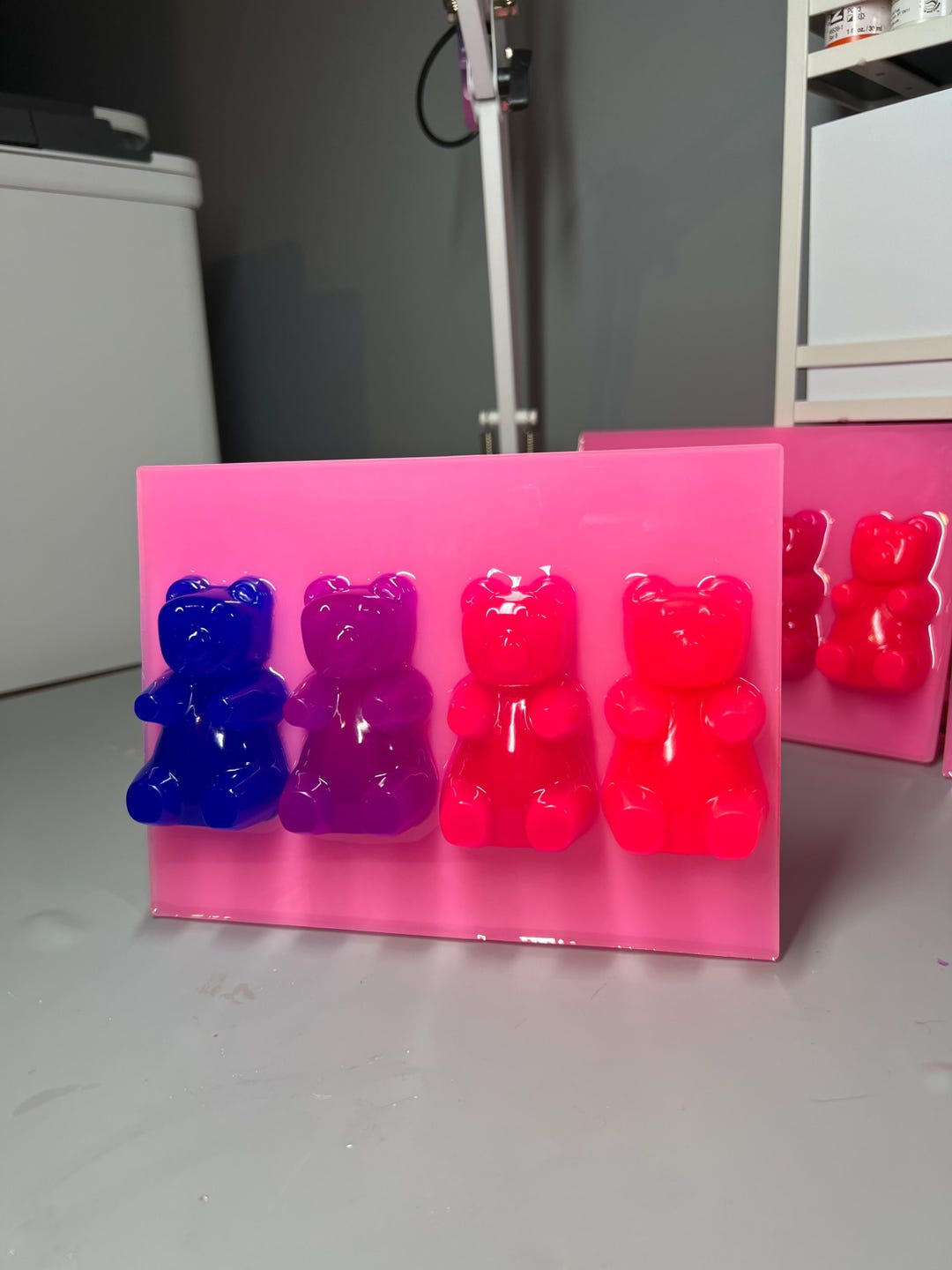 Extra Large Neon Rainbow Resin Gummy Bears, 3D Pop Art Wall Art ...