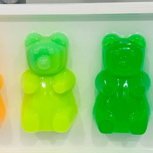Extra Large Rainbow Resin Gummy Bears, 3D Pop Art Wall Art, Nursery ...