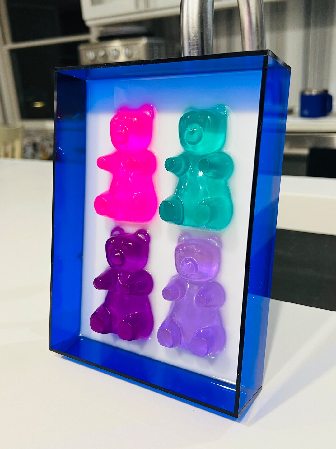 Neon Gummy Bear Wall Art, 3D Pop Art, Neon Resin Art, Candy Art, Pop ...