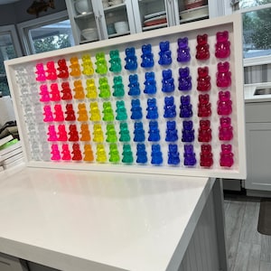 Rainbow Extra Large Resin Gummy Bears, 3D Pop Art Wall Art, Framed Pop ...