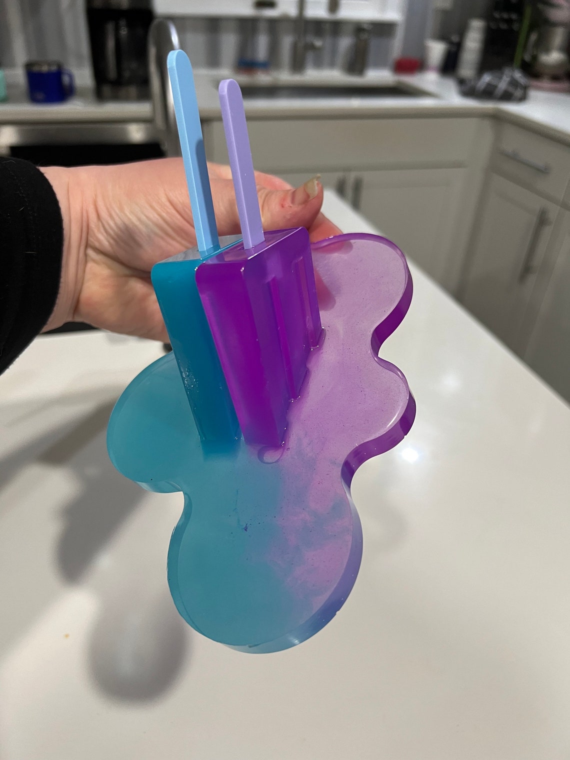 Large Melting Double Popsicle Ring Holder, Neon Pop Art Decor, Resin ...