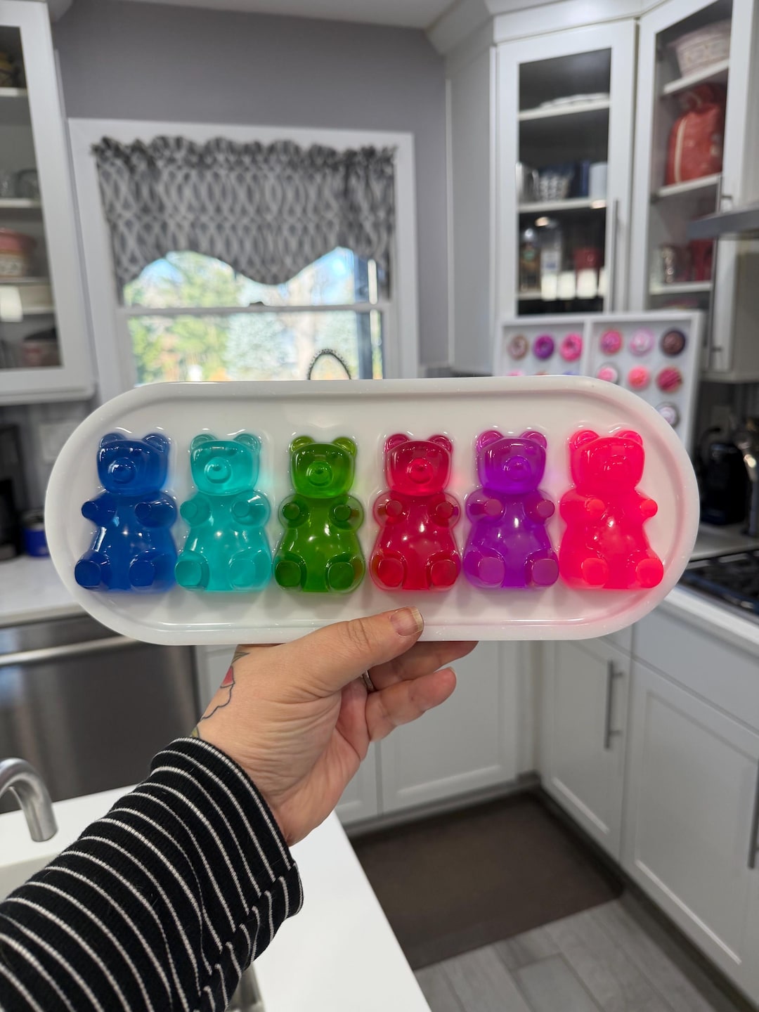 Rainbow Resin Gummy Bear Wall Art 13x5” | Color Gradient Pop Art ...