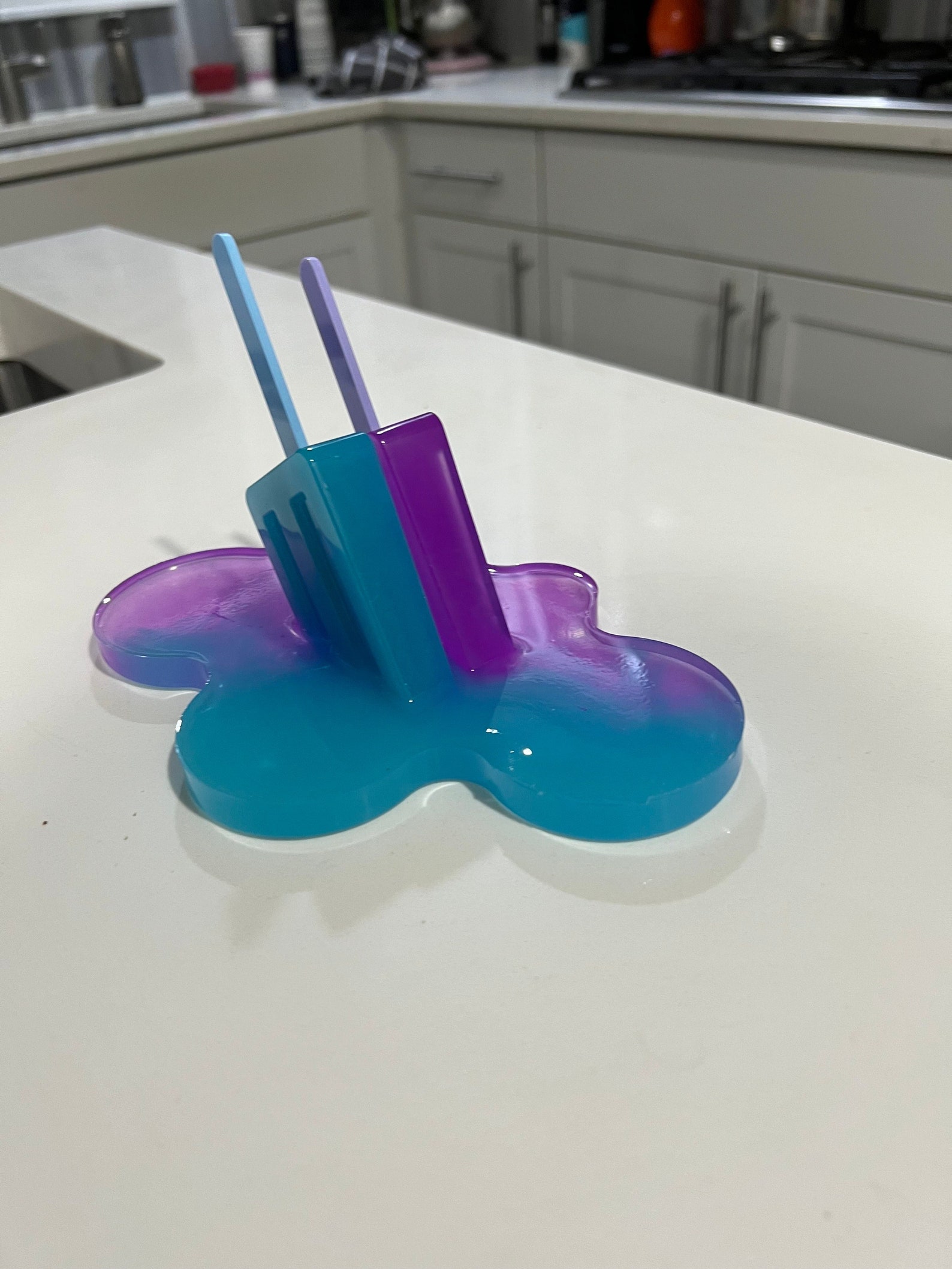 Large Melting Double Popsicle Ring Holder, Neon Pop Art Decor, Resin ...