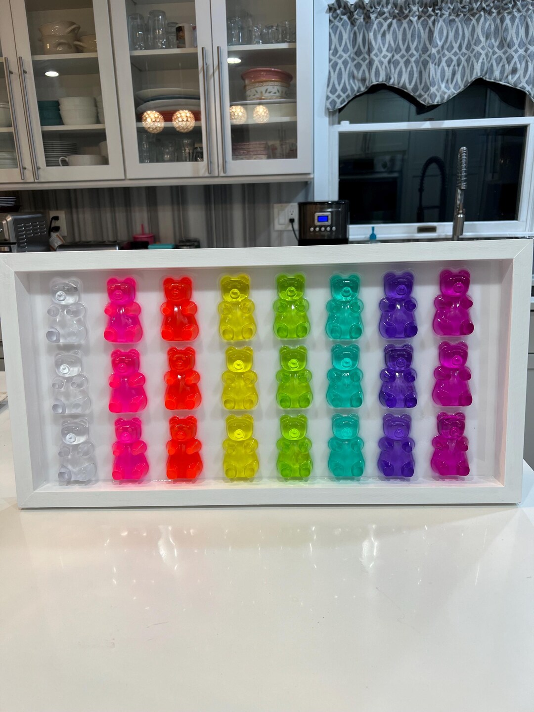 Rainbow Extra Large Resin Gummy Bears, 3D Pop Art Wall Art, Framed Pop ...
