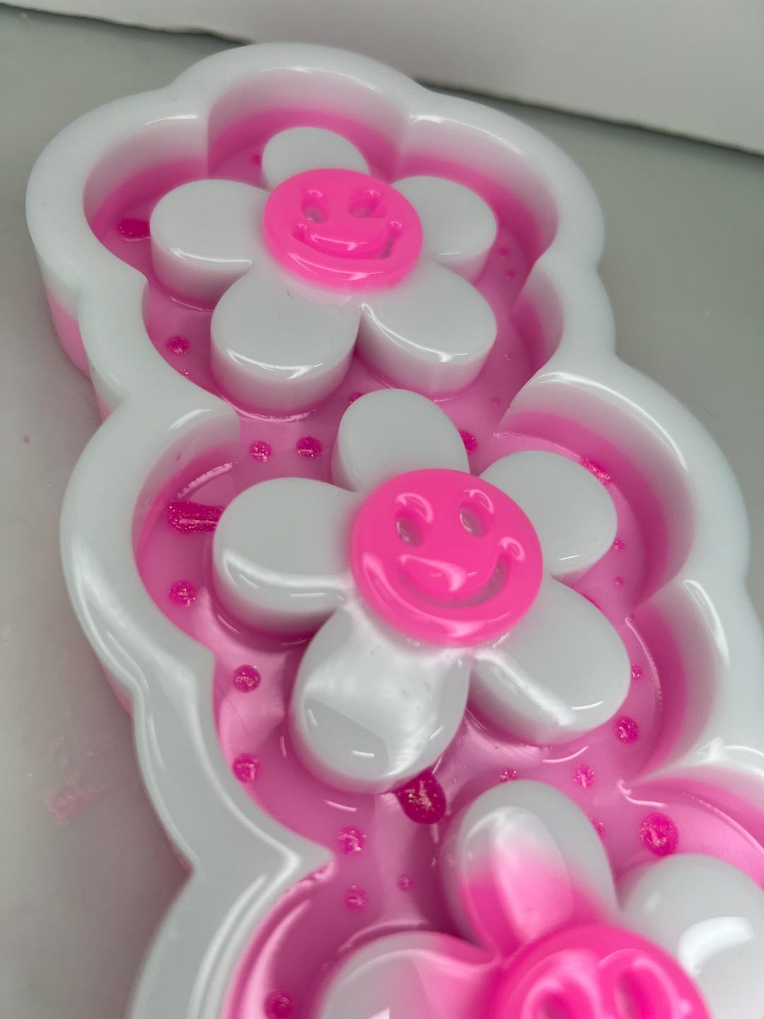 Pink Smiley Face Flower Wall Hanging: 3D Pop Art, Handmade Groovy Pink ...