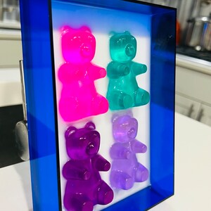 Neon Gummy Bear Wall Art, 3D Pop Art, Neon Resin Art, Candy Art, Pop ...