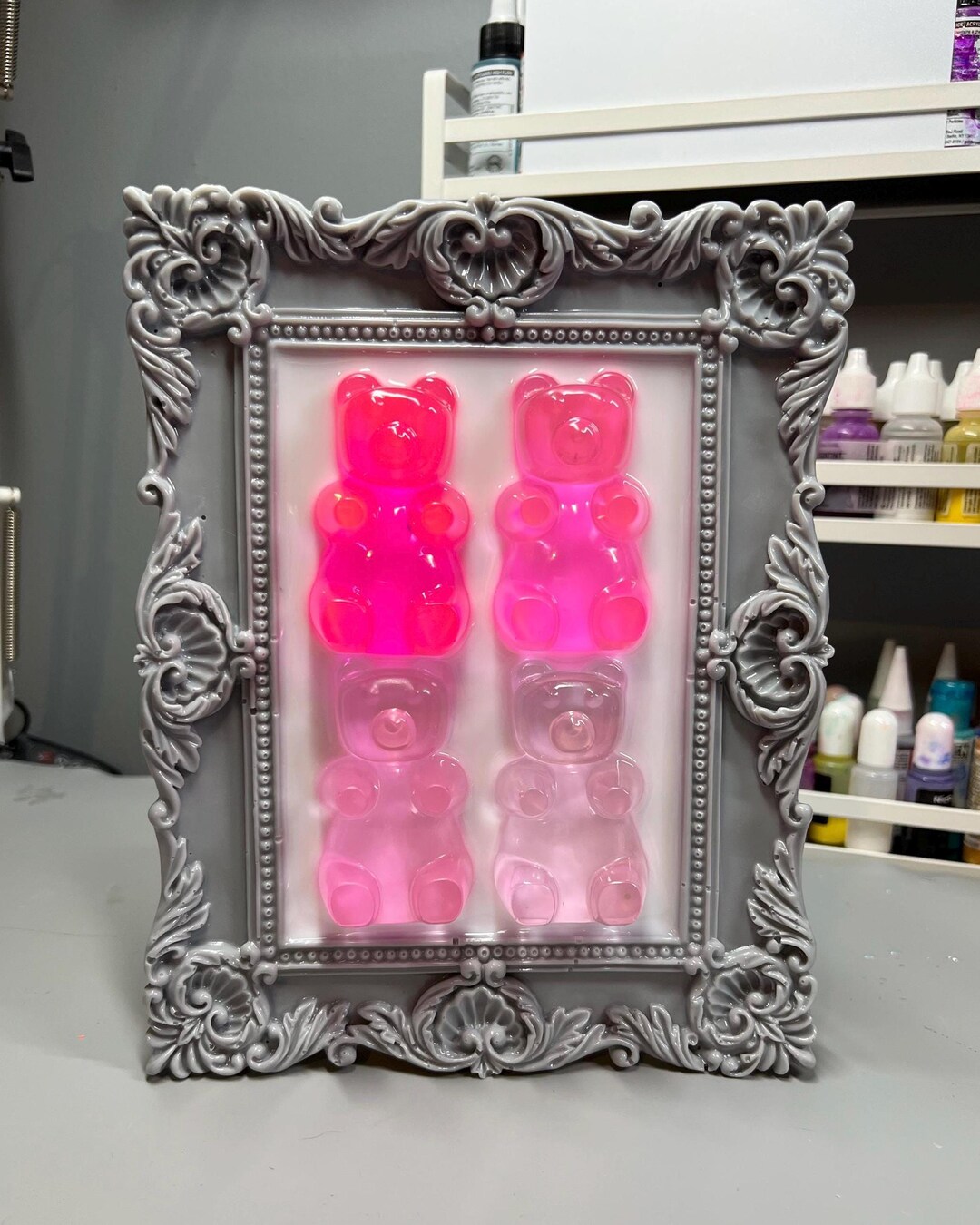 Gummy Bear Wall Art, Barbie Pink, 3D Pop Art, Neon Resin Art, Candy Art ...
