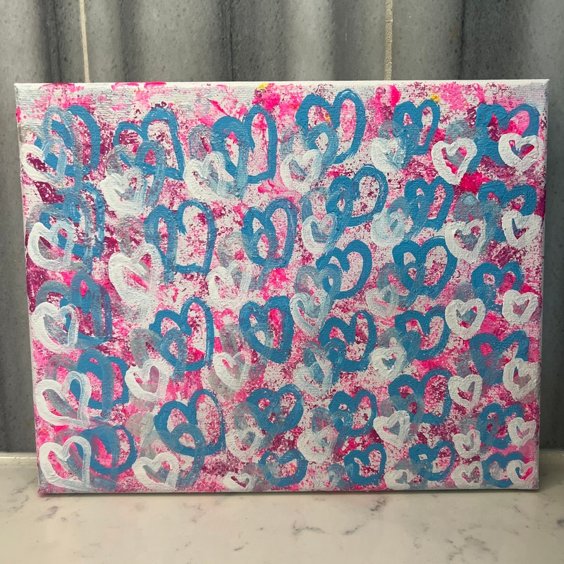 Preppy Heart Art - Etsy