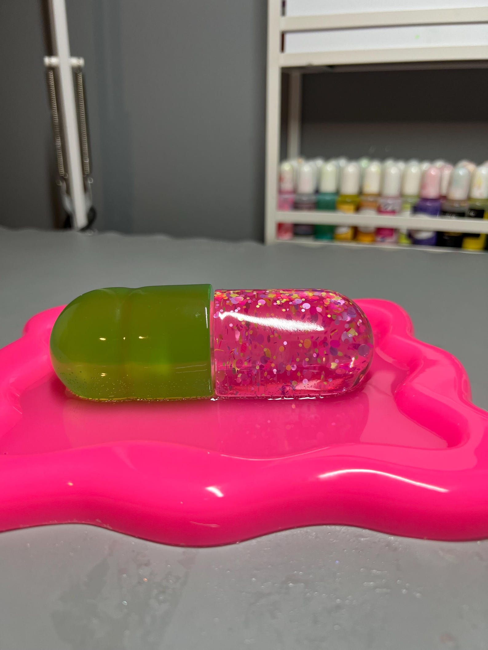 Neon Pink Framed Capsule Wall Art – 3D Resin Pill Sculpture With ...