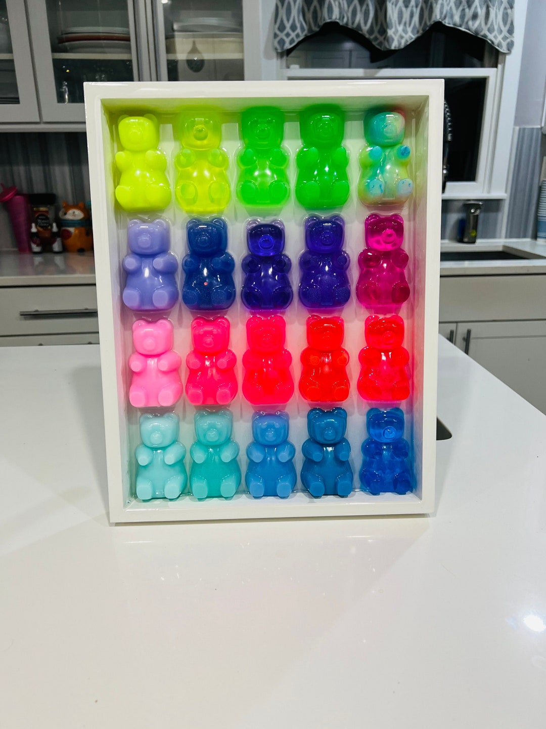 Extra Large Rainbow Resin Gummy Bears, 3D Pop Art Wall Art, Nursery ...