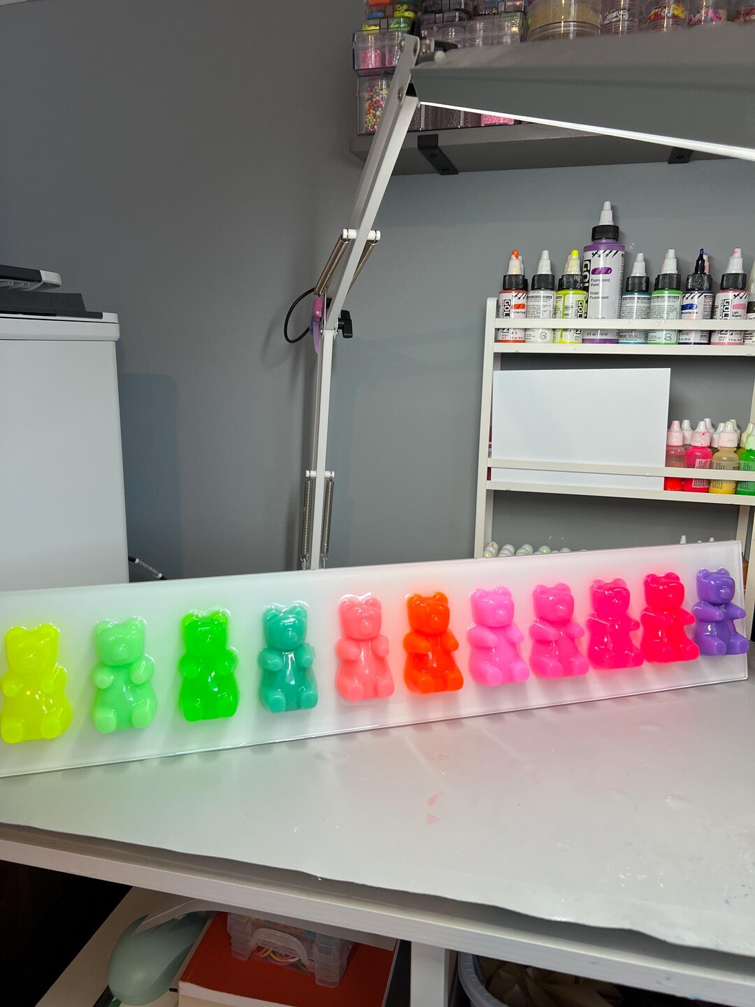 Extra Large Rainbow Resin Gummy Bears, 3D Pop Art Wall Art, Nursery ...