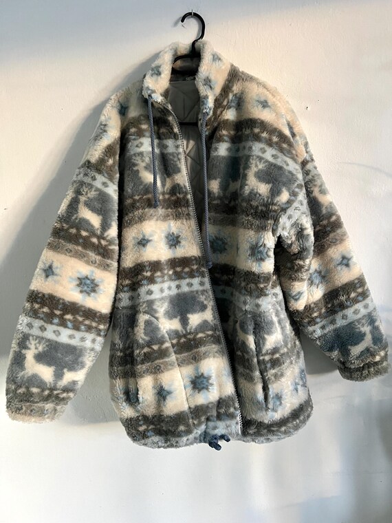 Fleece vintage Aztec indian patterned winter snowflak… - Gem