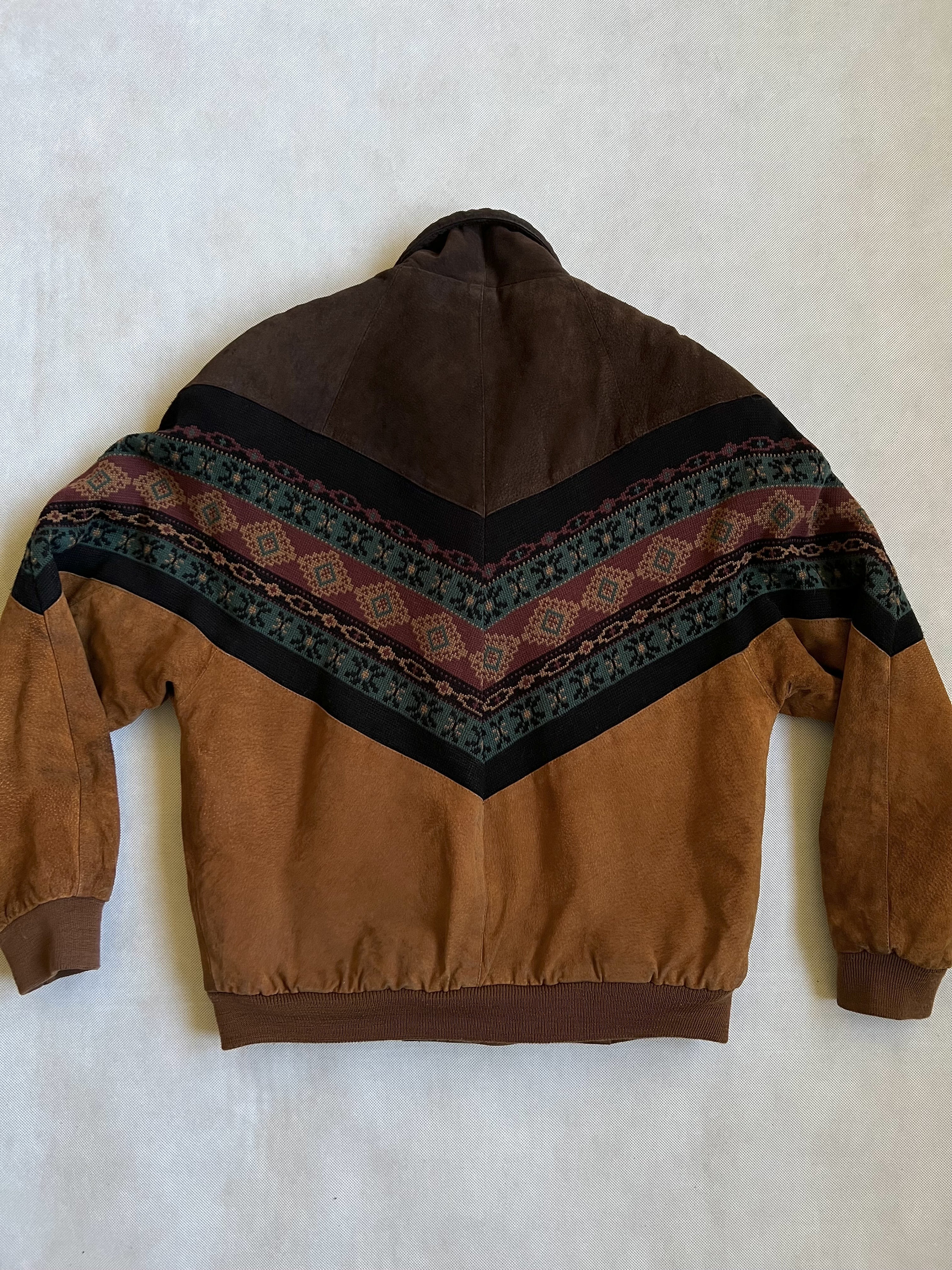 Vintage Aztec Bomber Jacket Sherpa Man Woman Oversize Large Ethno Boho ...