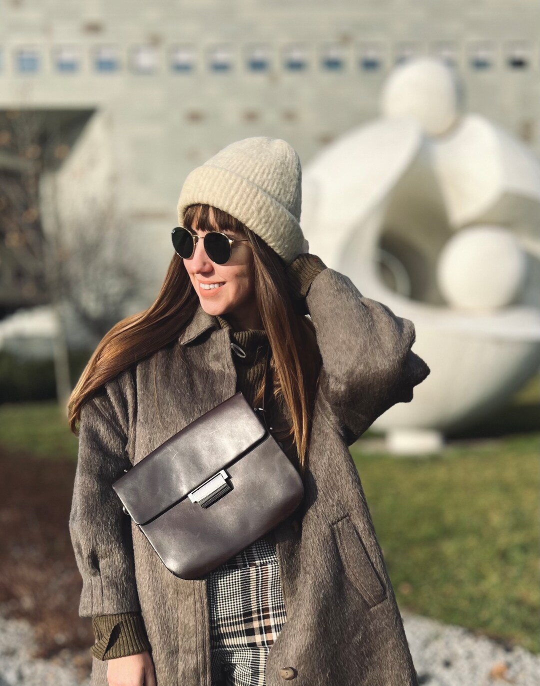 RODO Italy Vintage Leather Bag Deep Brown Arm Bag Tote Messenger Bag ...