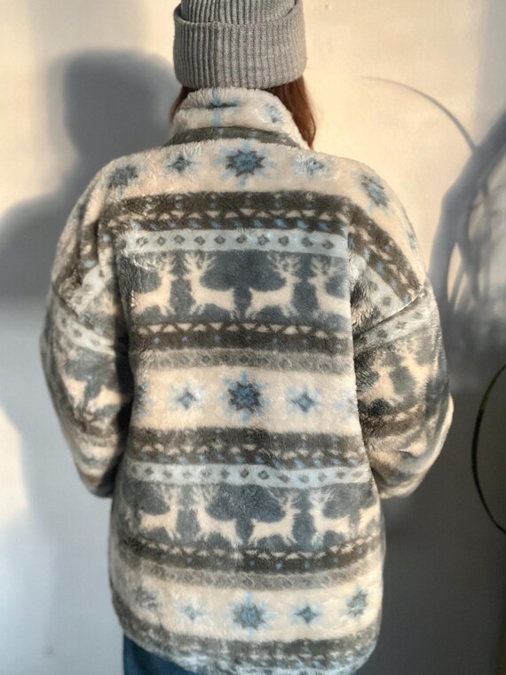 Fleece vintage Aztec indian patterned winter snowflak… - Gem