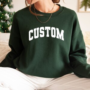 College Letter Sweatshirt,custom State Sweatshirt,custom College Text ...