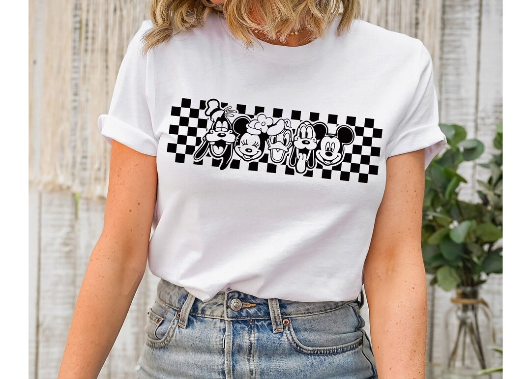 Checkered Mickey and Friends Disneyland Shirt,retro Disneyland Shirt ...