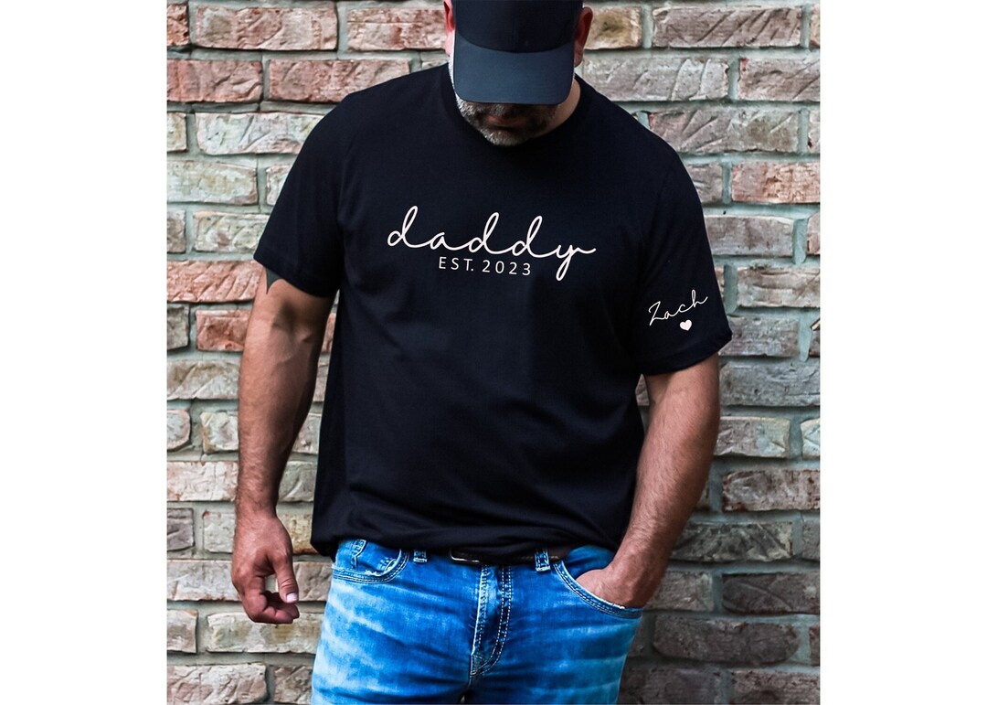 Custom Dad Shirt With Kid Name on Sleeve,personalized Dad Shirt,new Dad ...