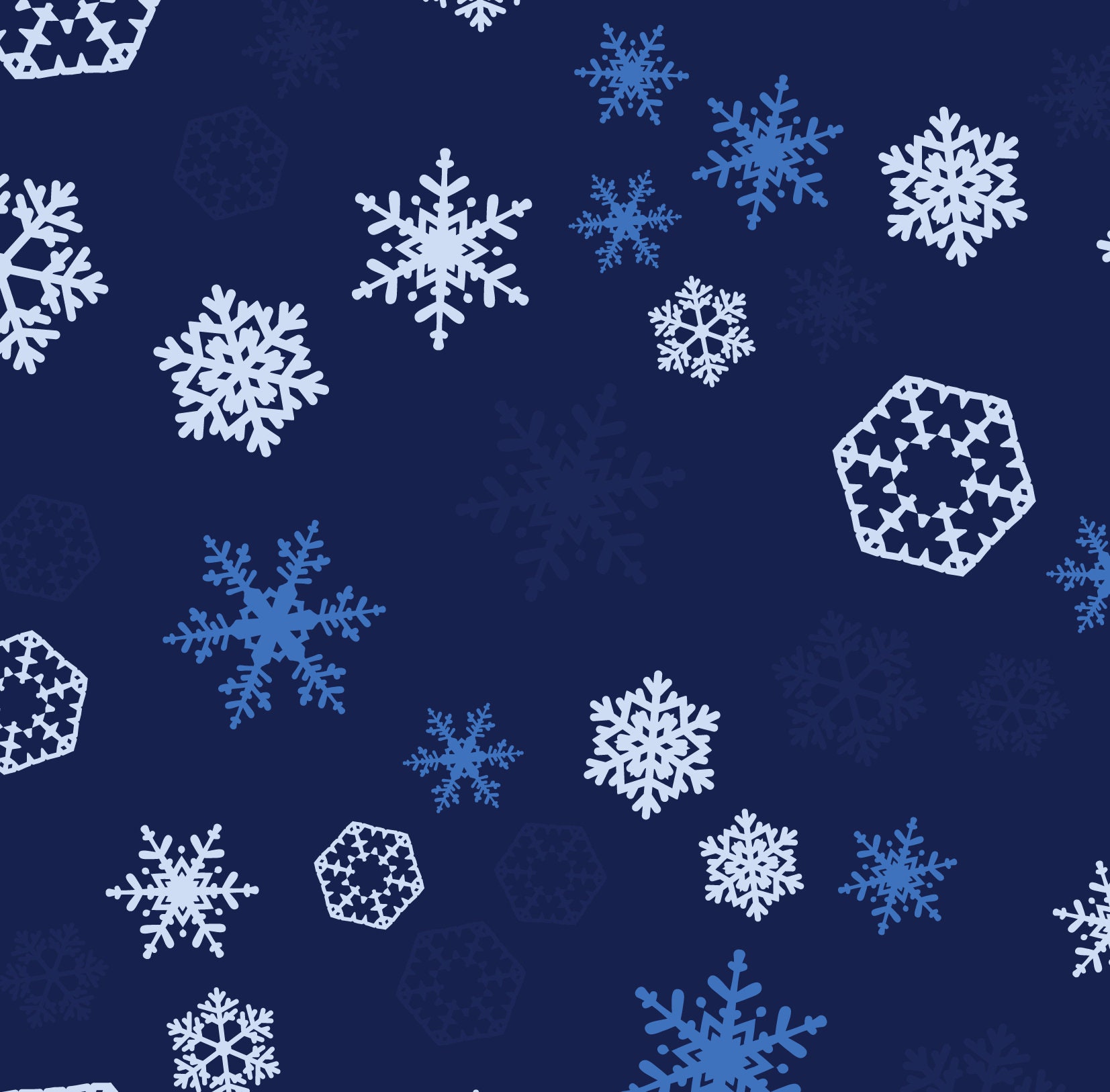 Dark Blue Snowflake Seamless Pattern, Snowflake Christmas Collection ...