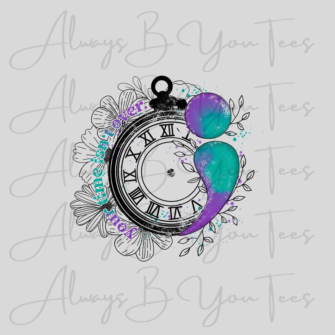 Suicide Awareness Semi Colon Clock DTF Transfer - Etsy