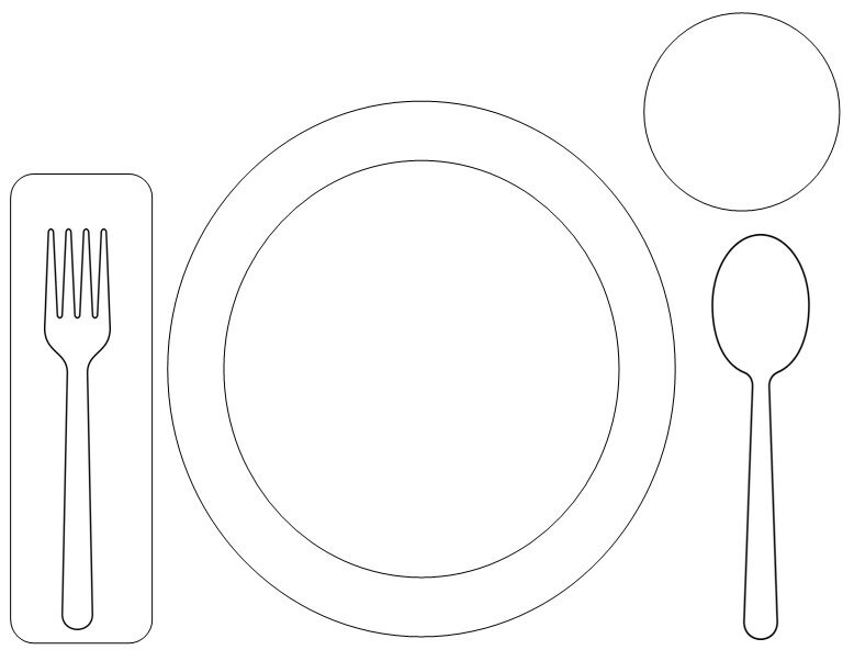 Printable Placemat Montessori Simple Design Fork and Spoon - Digital ...