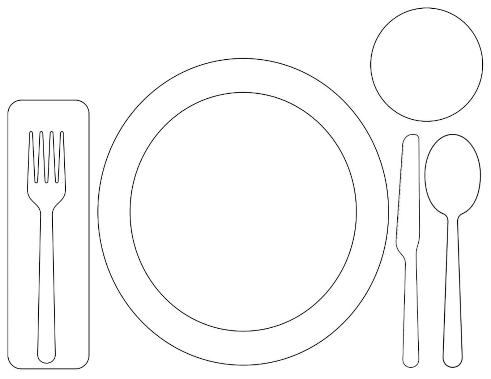 Printable Placemat Montessori Simple Design Fork Knife and Spoon ...