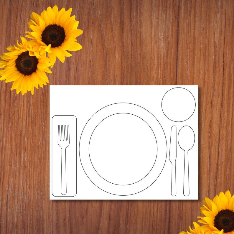 Printable Placemat Montessori Simple Design Fork Knife and Spoon ...