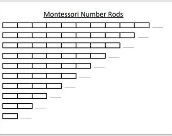 Montessori Number Rod Worksheet Activity Printable - Digital Download ...