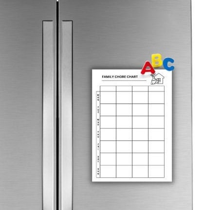 Family Chore Chart Printable and Fillable - Digital Download - Etsy