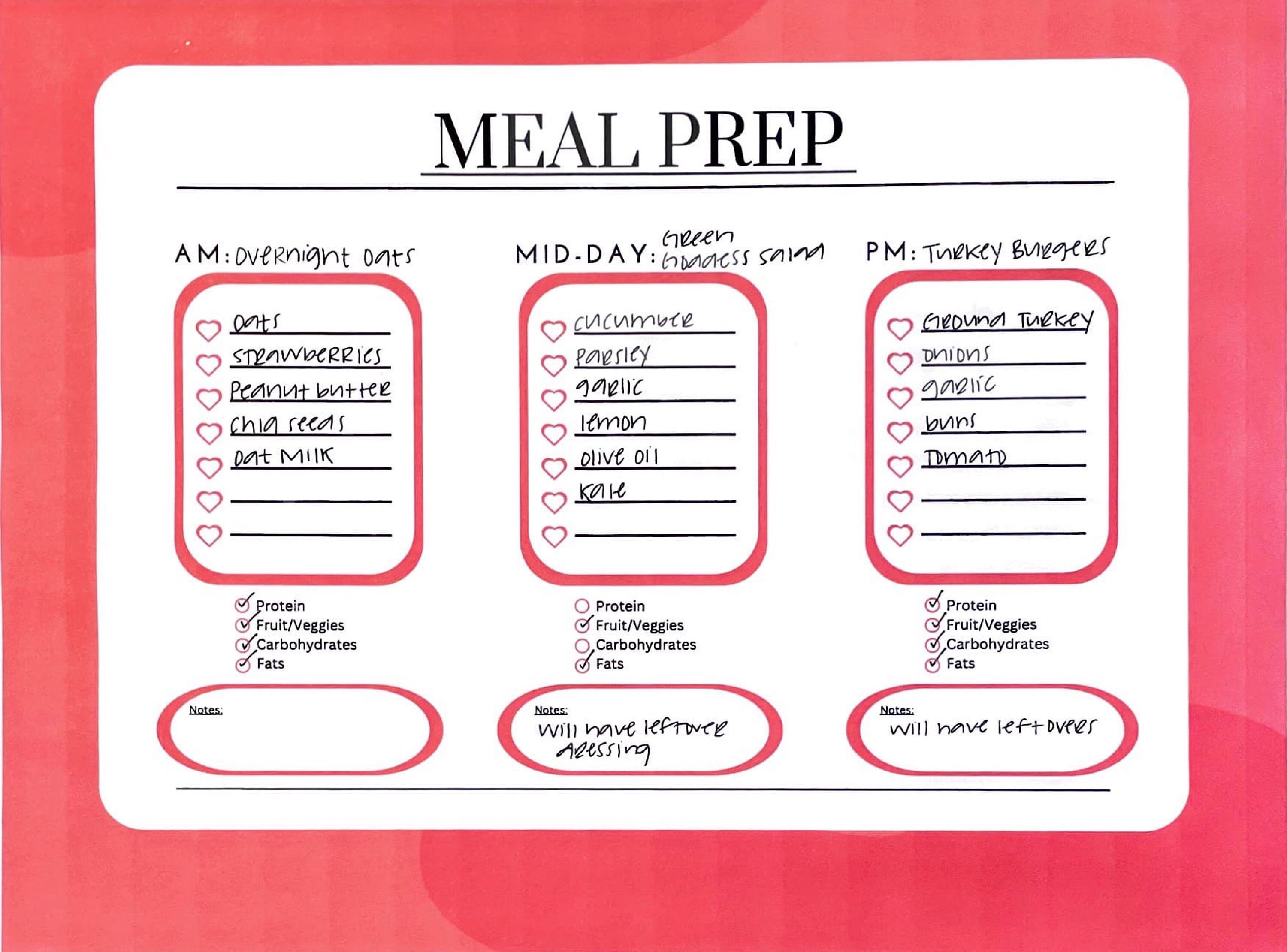 Daily Meal Prep Planner Printable Download - Etsy
