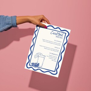 Margarita Cocktail Menu - Customizable Spicy Margs Menu, Bachelorette ...