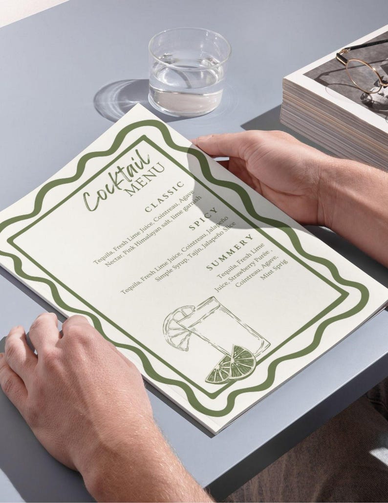 Margarita Cocktail Menu - Customizable Spicy Margs Menu, Bachelorette ...