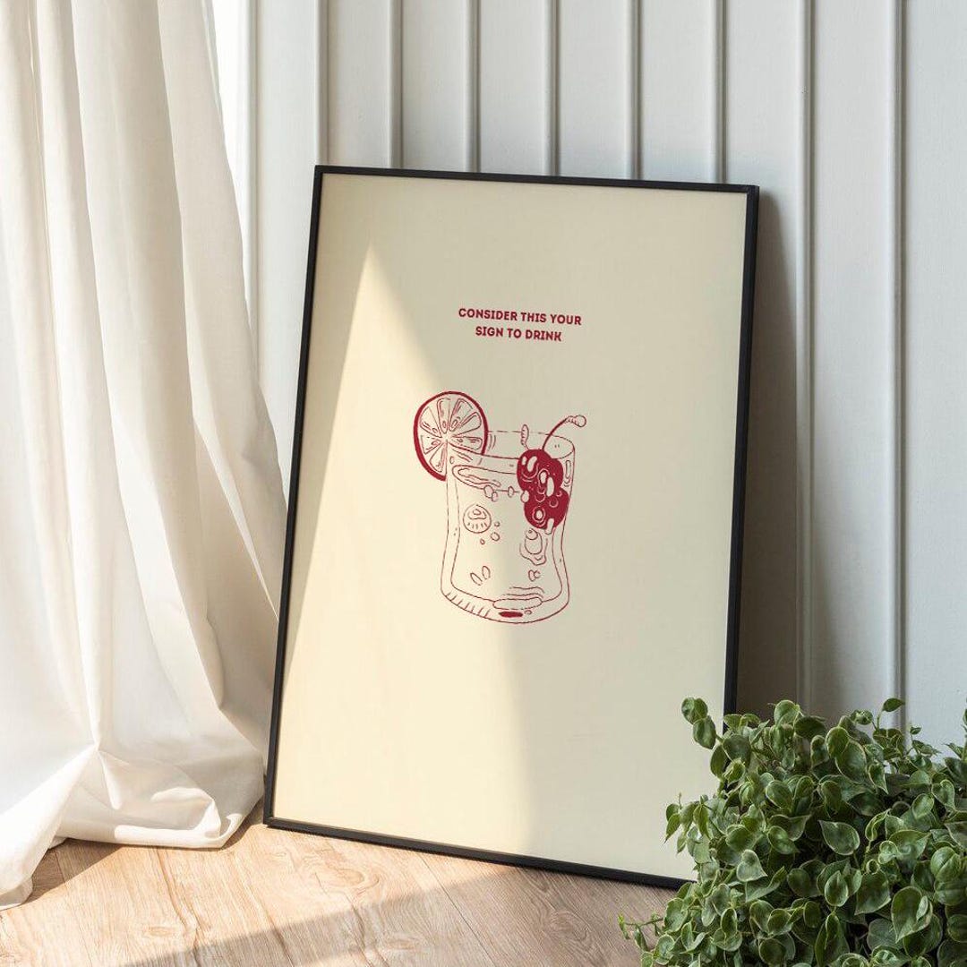 Your Sign to Drink - Cocktail Poster (digital Download) - Etsy