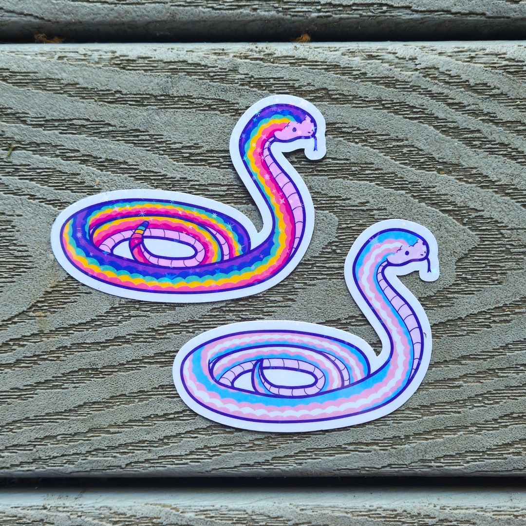 Rattlesnake and Snake Stickers Rainbow/ Gay, Trans Pride Animal Decals ...