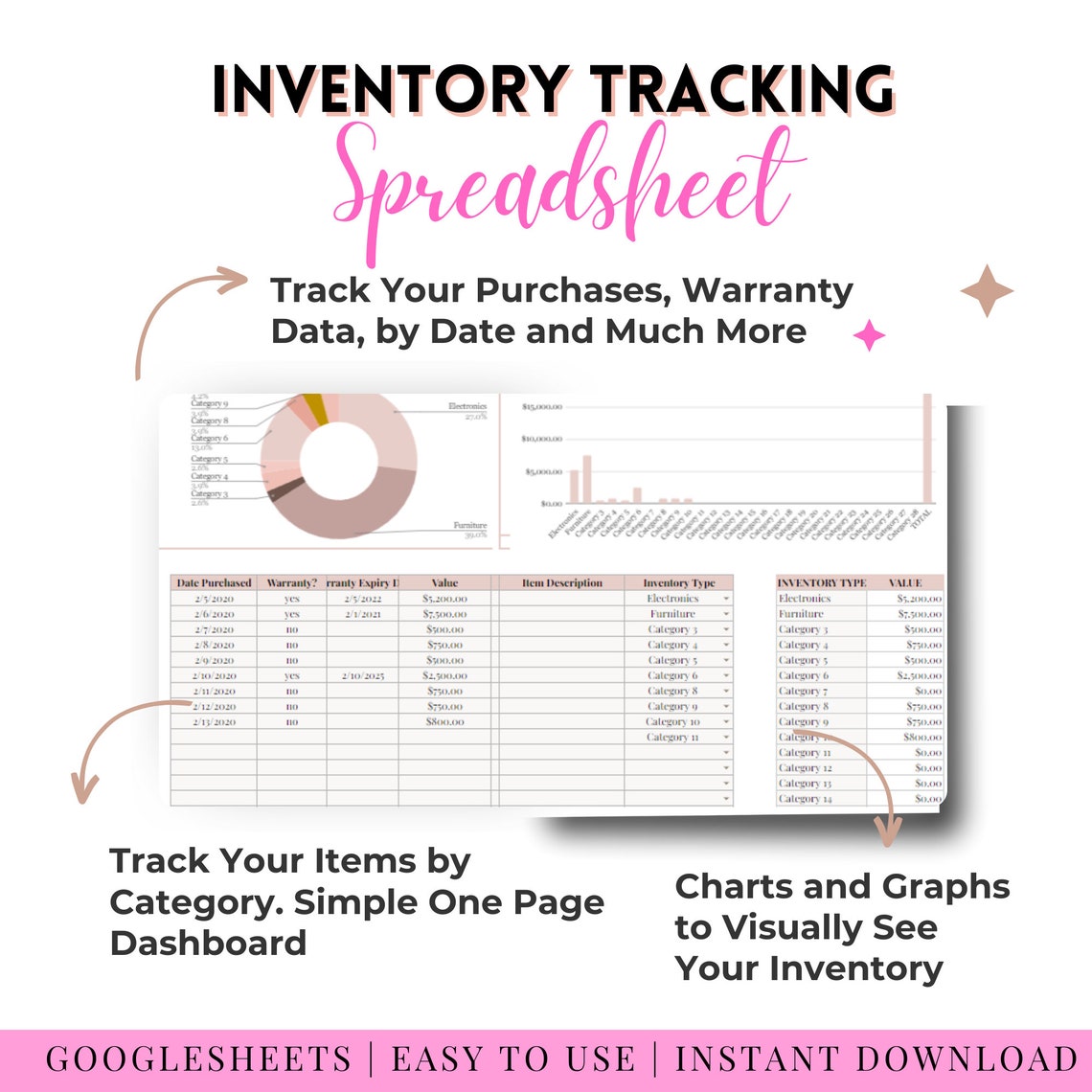 Inventory Tracker Editable Cleaning Supplies Inventory - Etsy