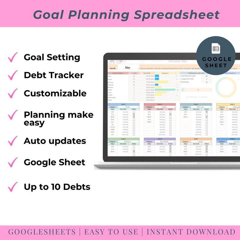 Google Sheets Savings Goal Template Smart Goals Examples Goal Setting ...