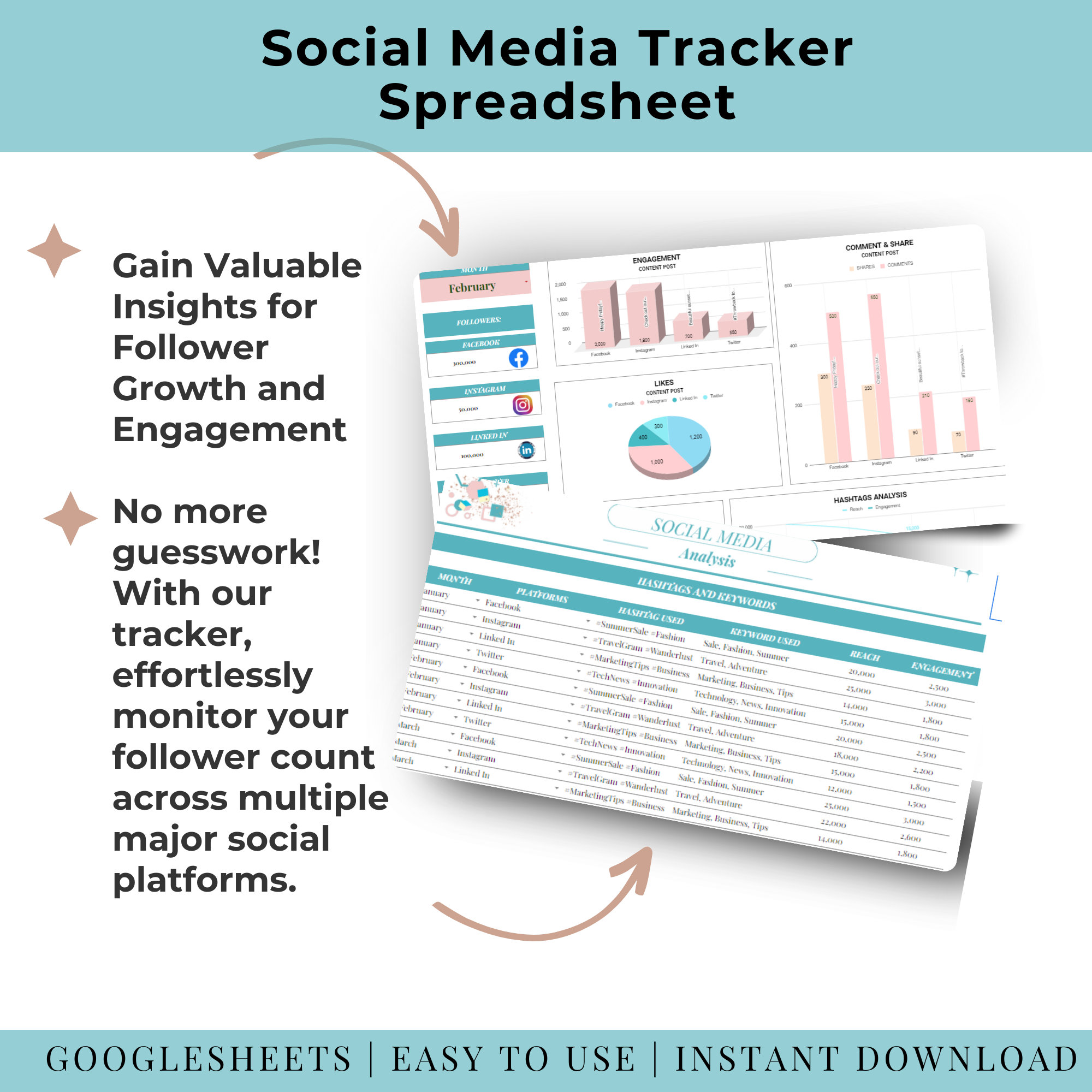Social Media Tracker Google Sheet Social Media Analytics Tracker ...