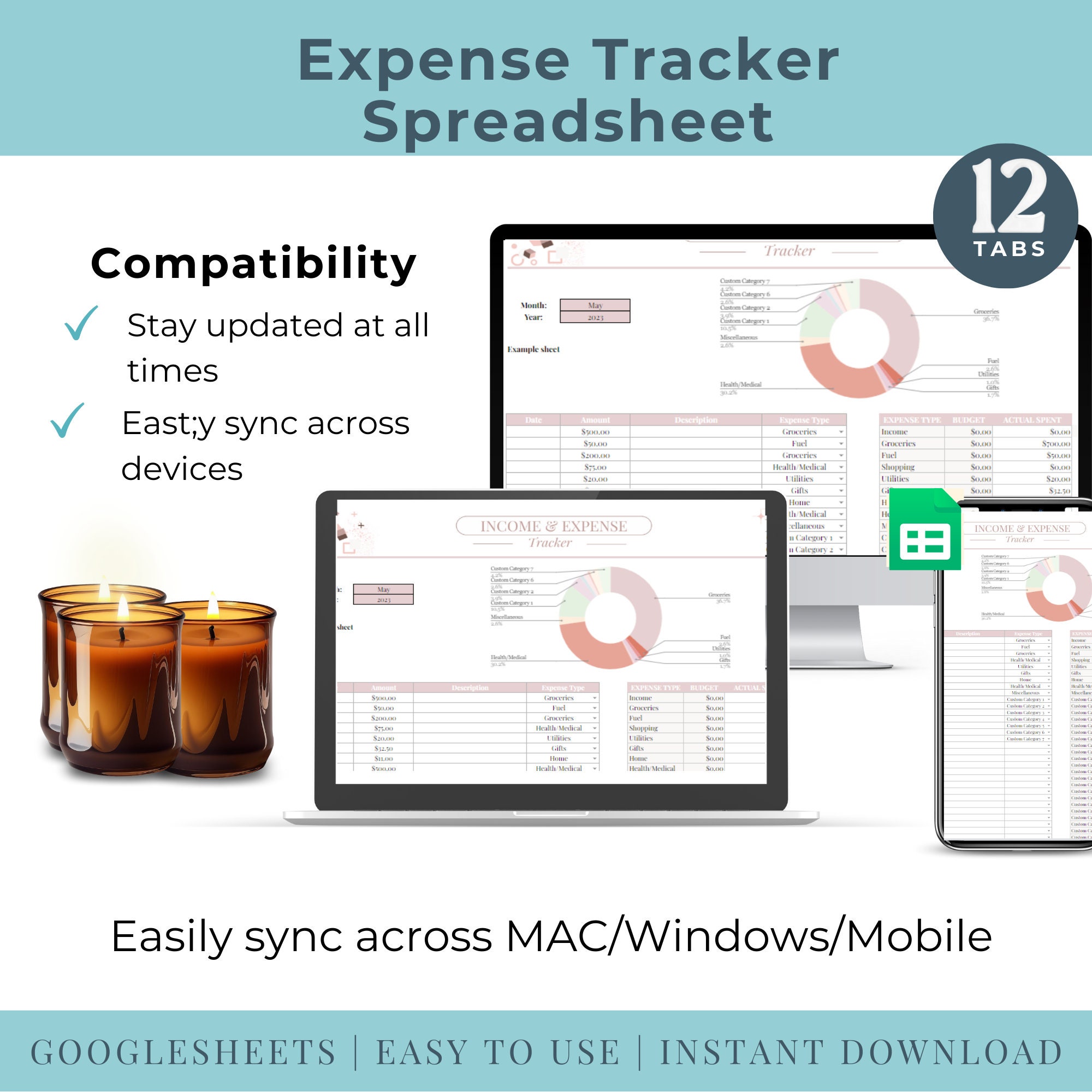 Business Expenses Google Sheet Template Business Expense - Etsy