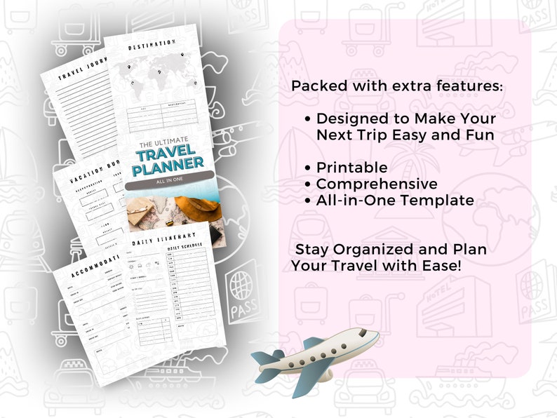 The Ultimate Travel Planner Template PDF Printable Vacation Planner ...