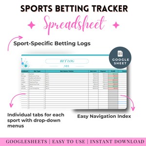 Sports Betting Spreadsheet Google Sheets Dashboard Template Simple Log ...